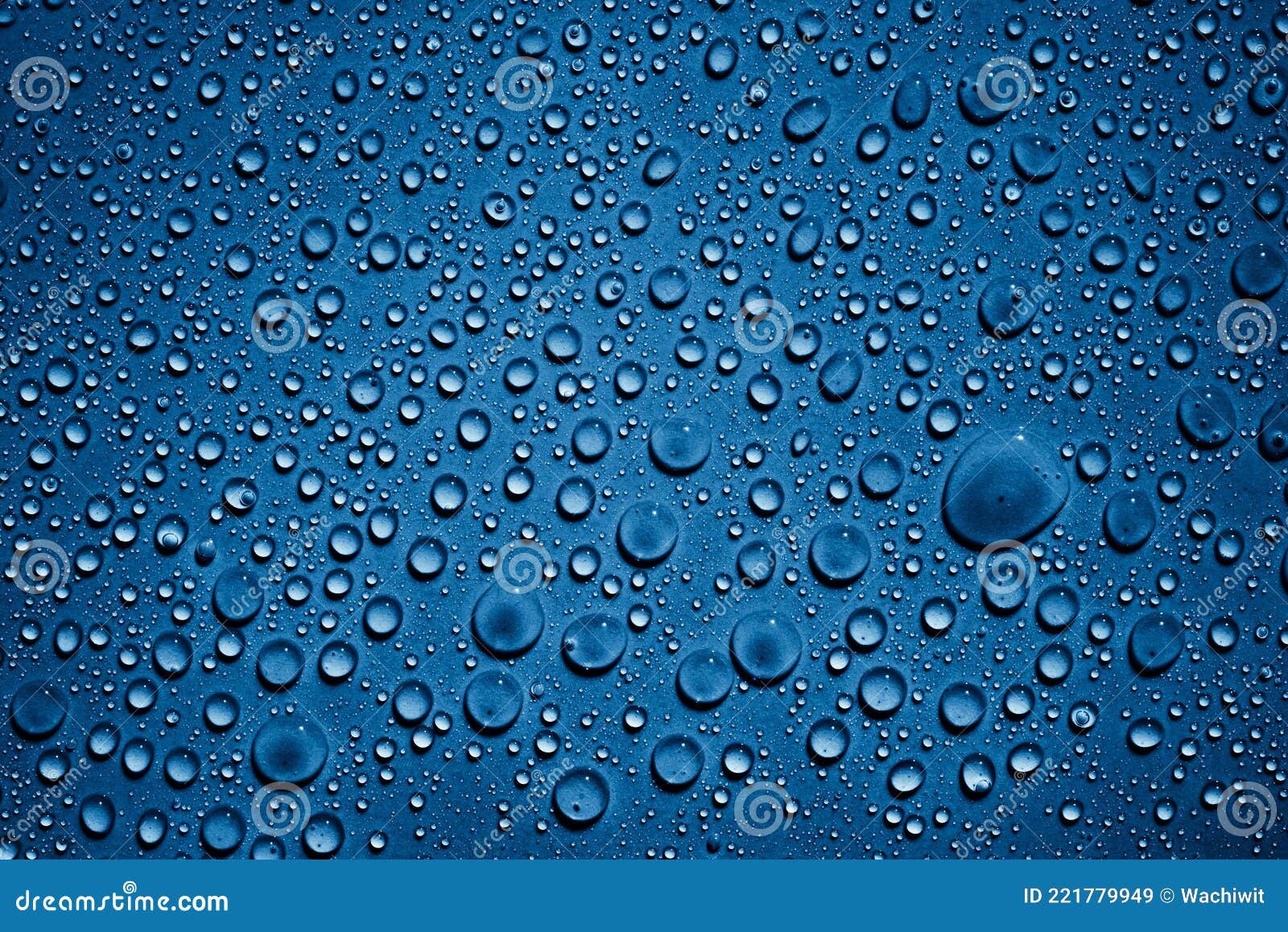 Water Droplets on Blue Background Stock Image - Image of abstract ...
