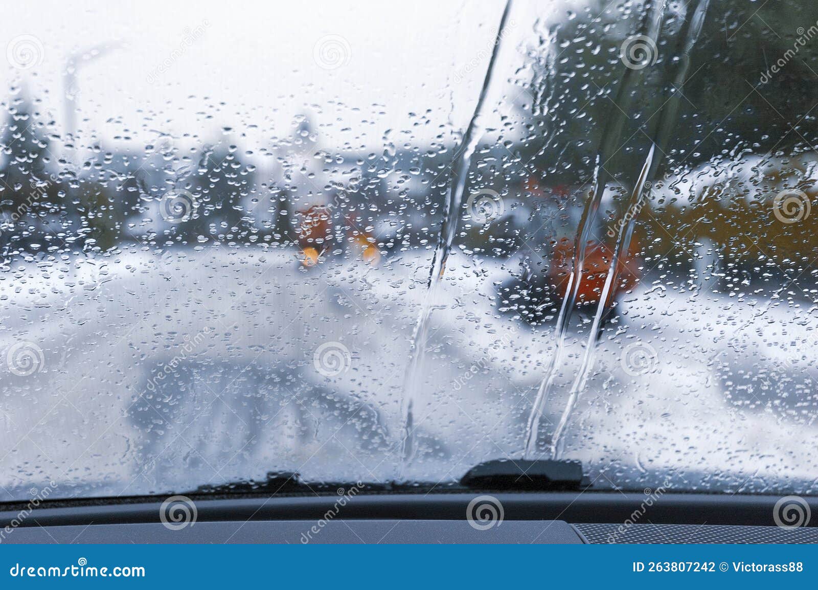 Droplets on a Car Windshield Stock Photo - Image of droplets, water ...