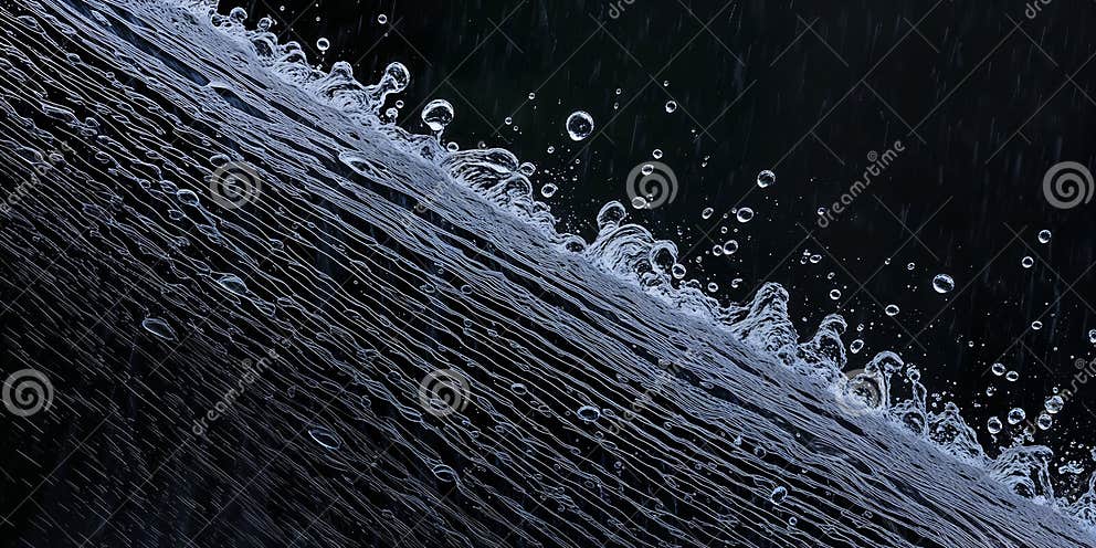 Water Droplets Cascade Downward, Creating a Dynamic Visual Display in ...