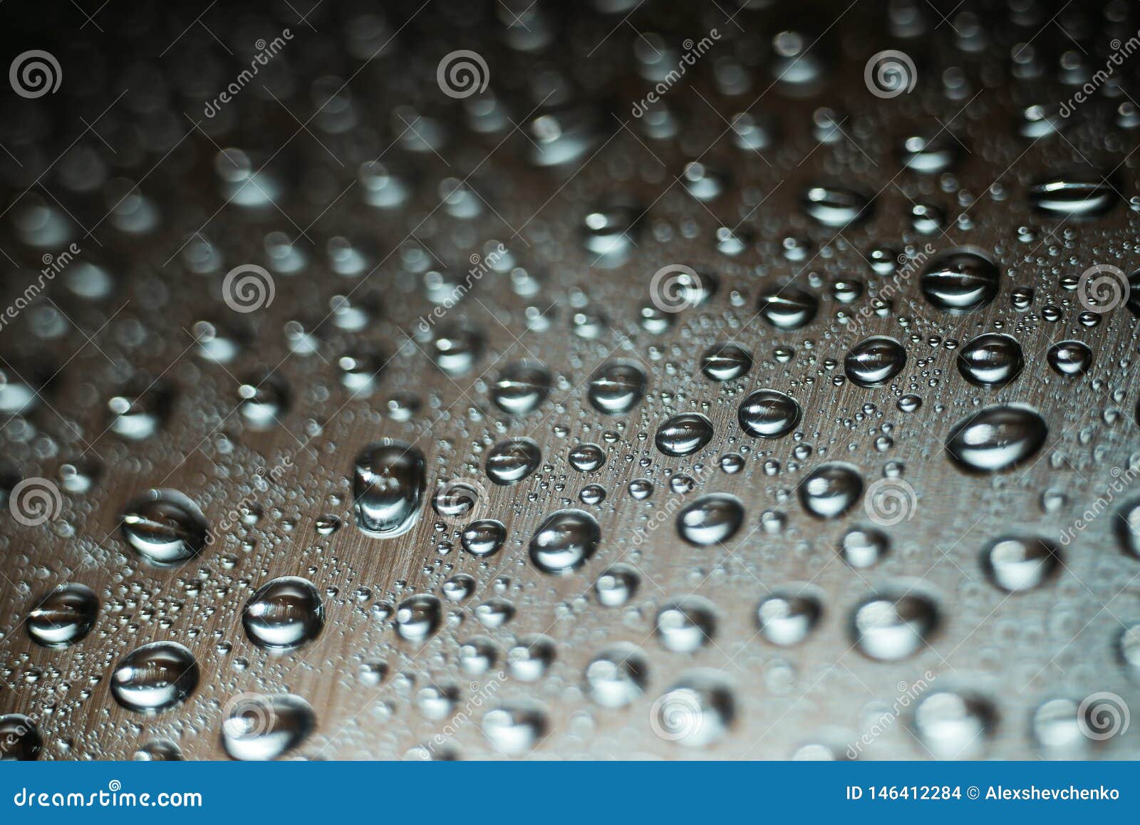 Water Droplets on Chrome Metallic Surface Stock Photo - Image of splash ...