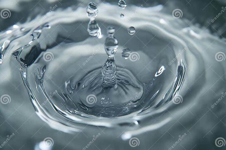 Water Droplets Creating Ripples and Splashes with Purity and Hydration ...