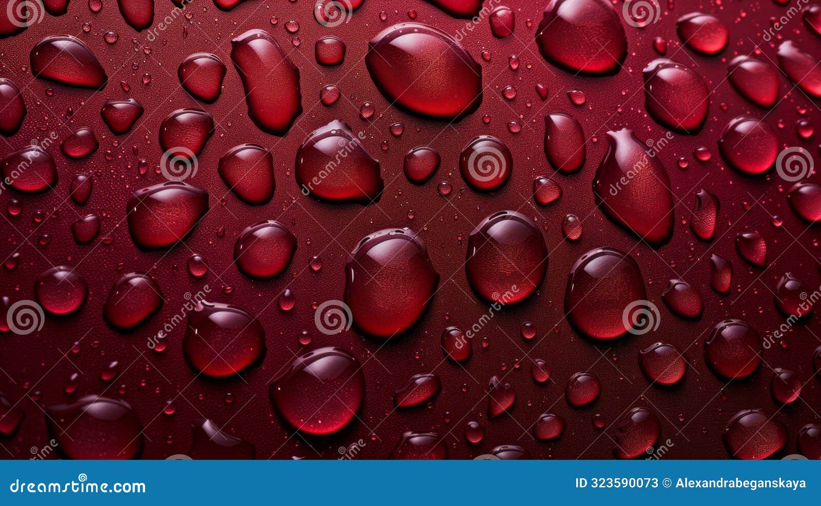 Water Droplets on a Dark Red Surface. Macro Shot of Condensation Stock ...