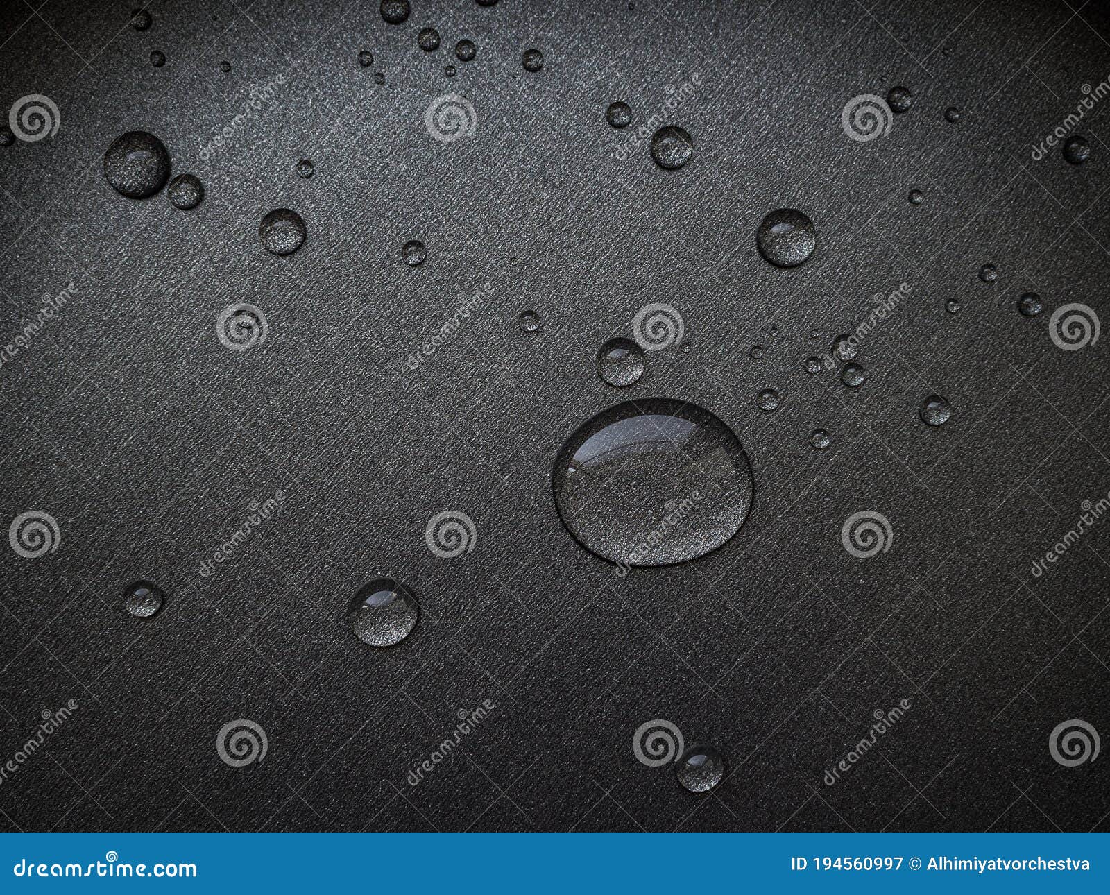Water Droplets of Different Sizes on a Metal Surface Stock Image ...