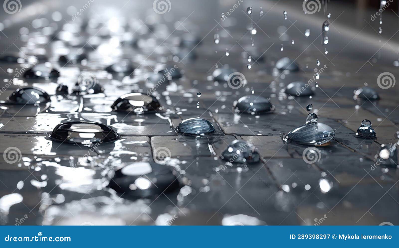 Water Droplets Dripping Onto the Surface Stock Illustration ...