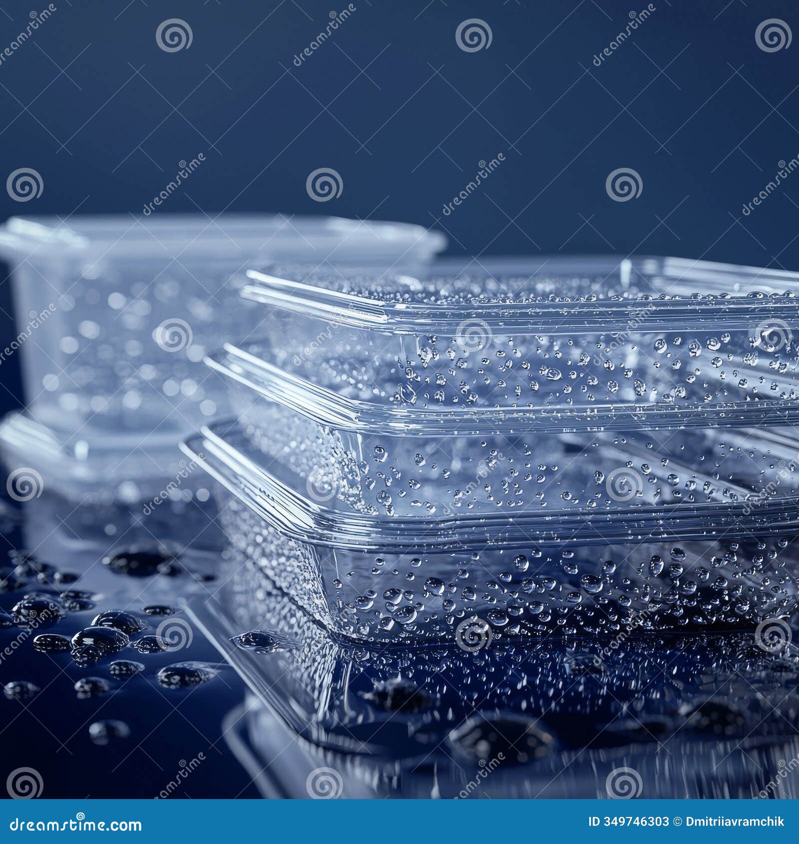 Water Droplets Embedded in Transparent Plastic Packaging Stock Image ...