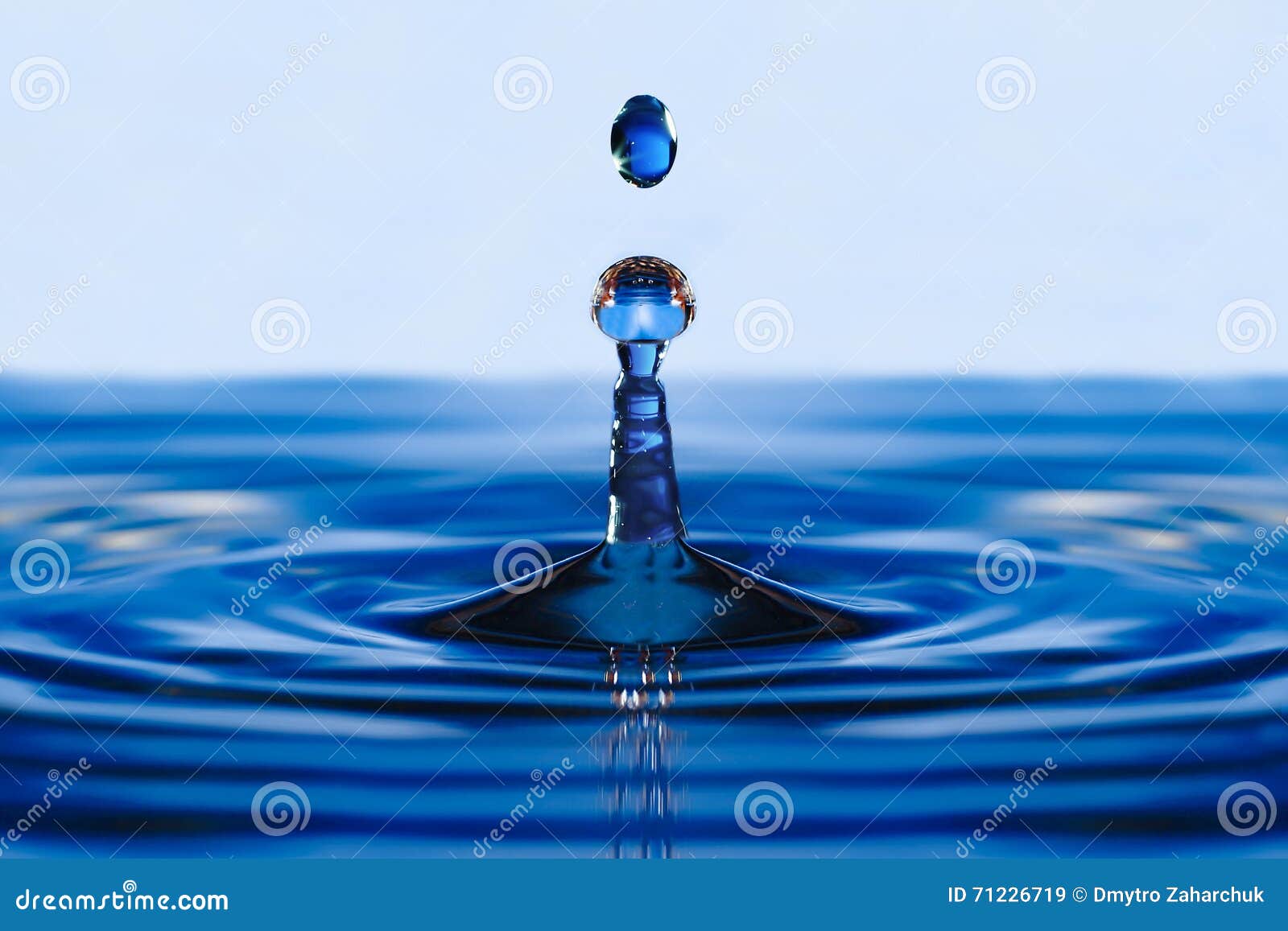 Water Droplets Falling Making Splash Stock Image - Image of macro ...