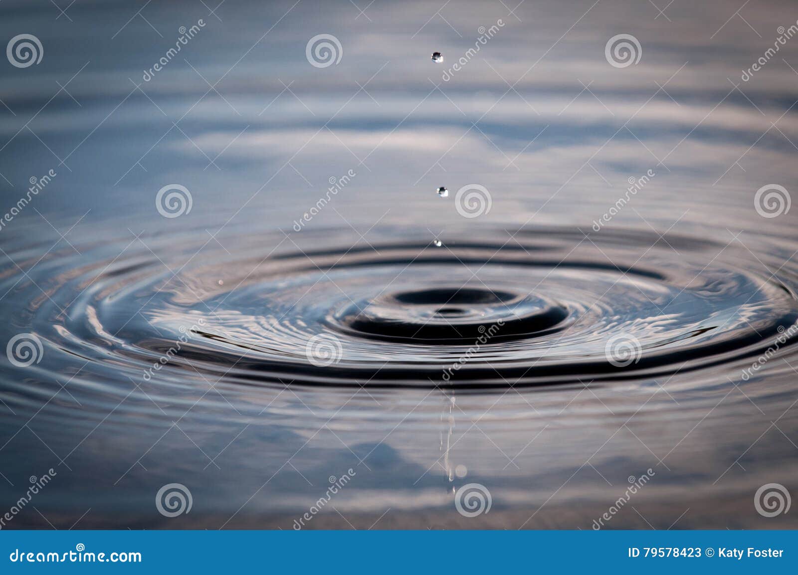 Water Droplets Falling into a Pond Creating Ripples Stock Image - Image ...