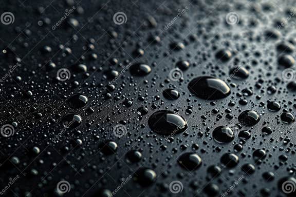 Water Droplets Forming on Dark Surface Stock Photo - Image of liquid ...