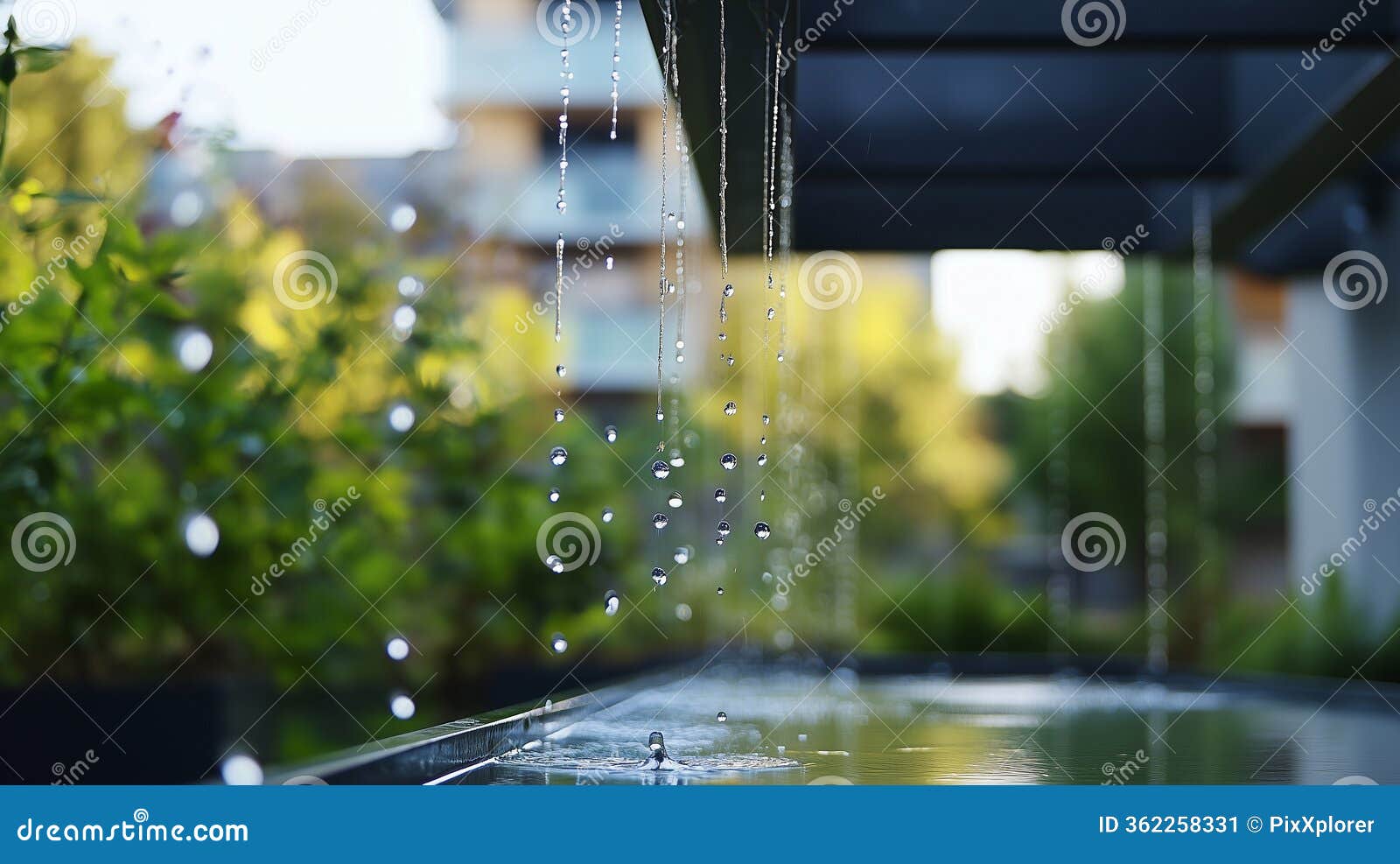 Water Droplets are Gently Falling from the Edge of a Sleek, Modern ...