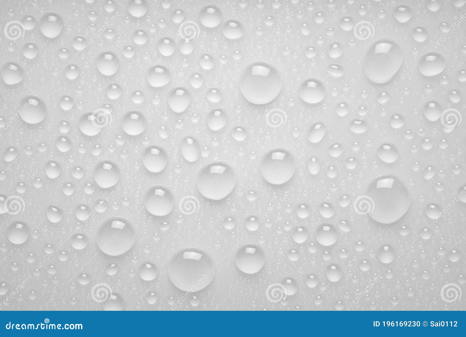 Water Droplets on a Gray Background. Water Droplets on a Background of ...
