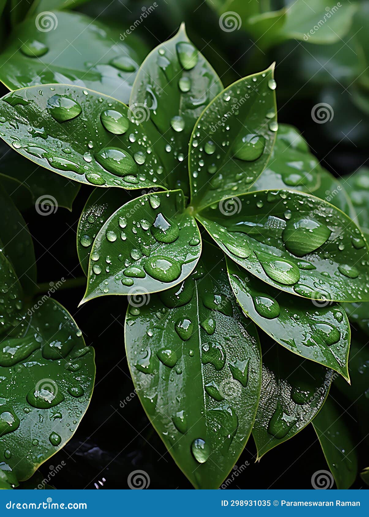 Water Droplets On Leaf Stock Image | CartoonDealer.com #298931035