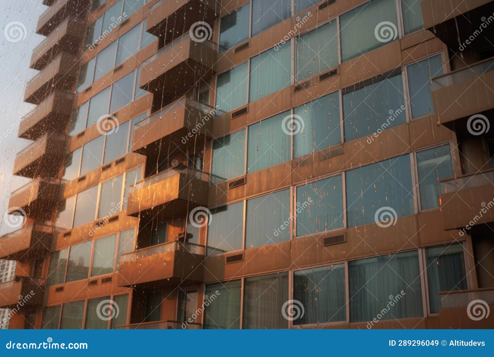Water Droplets on High-rise Windows after Cleaning Stock Image - Image ...