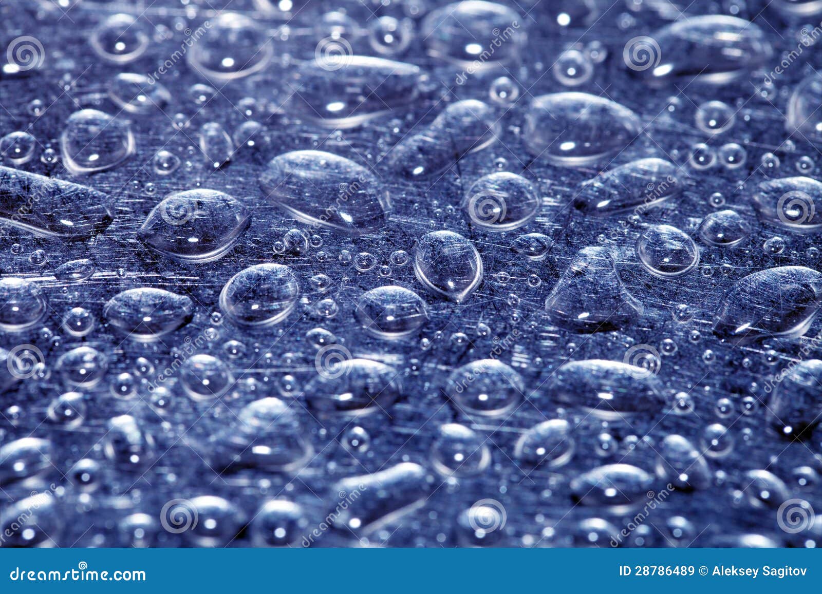 Water Droplets on a Metal Surface Stock Image - Image of bright, drops ...