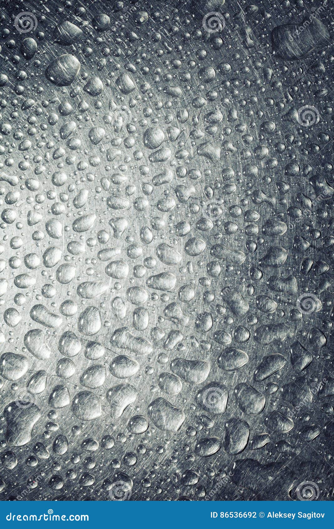 Water Droplets on a Metal Surface Stock Photo - Image of black ...