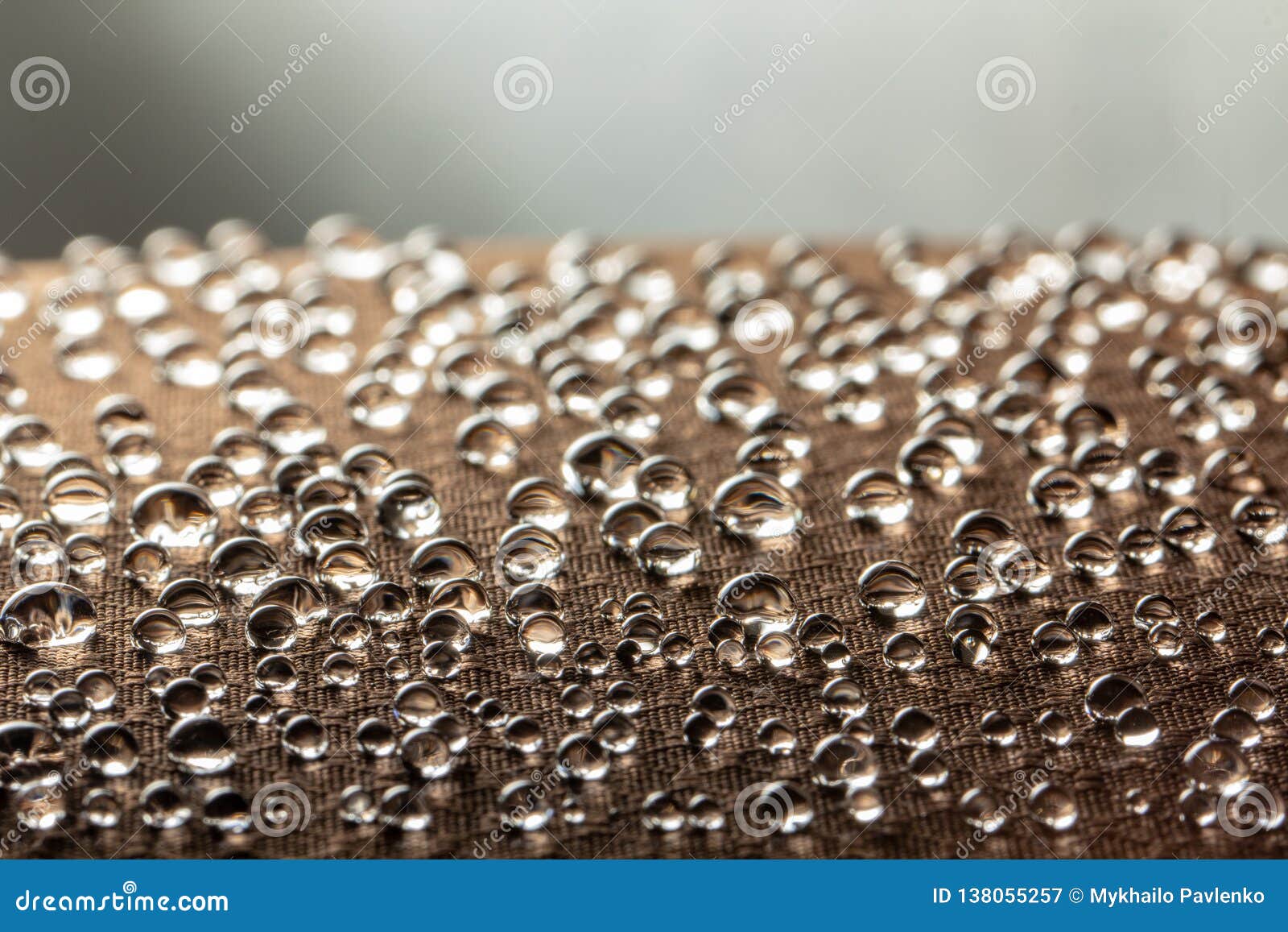 Water Droplets on Moisture Resistant Fabric Close Up Stock Image ...