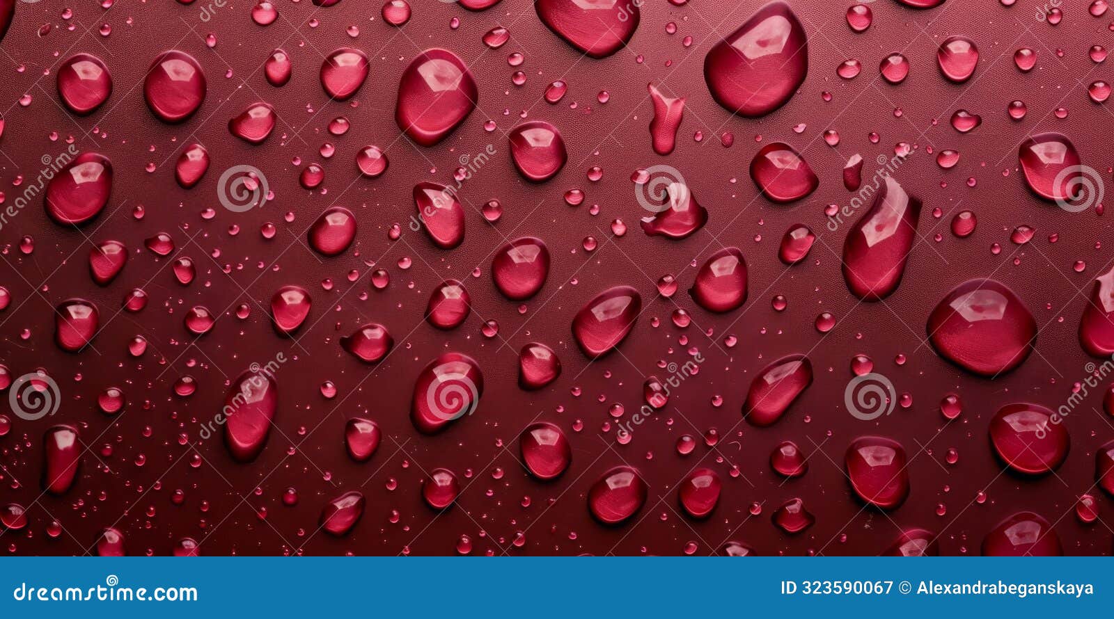 Water Droplets on Red Surface. Macro Photography for Background Stock ...