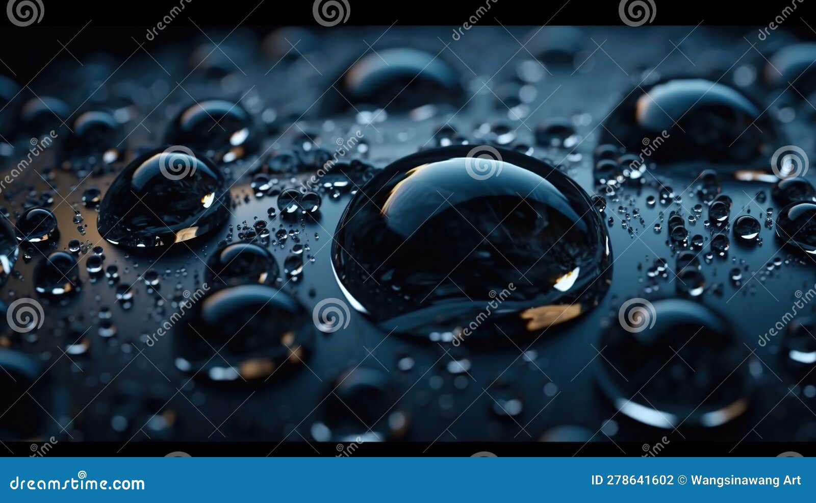 Water Droplets on Screen, Ai Generated Image Stock Illustration ...