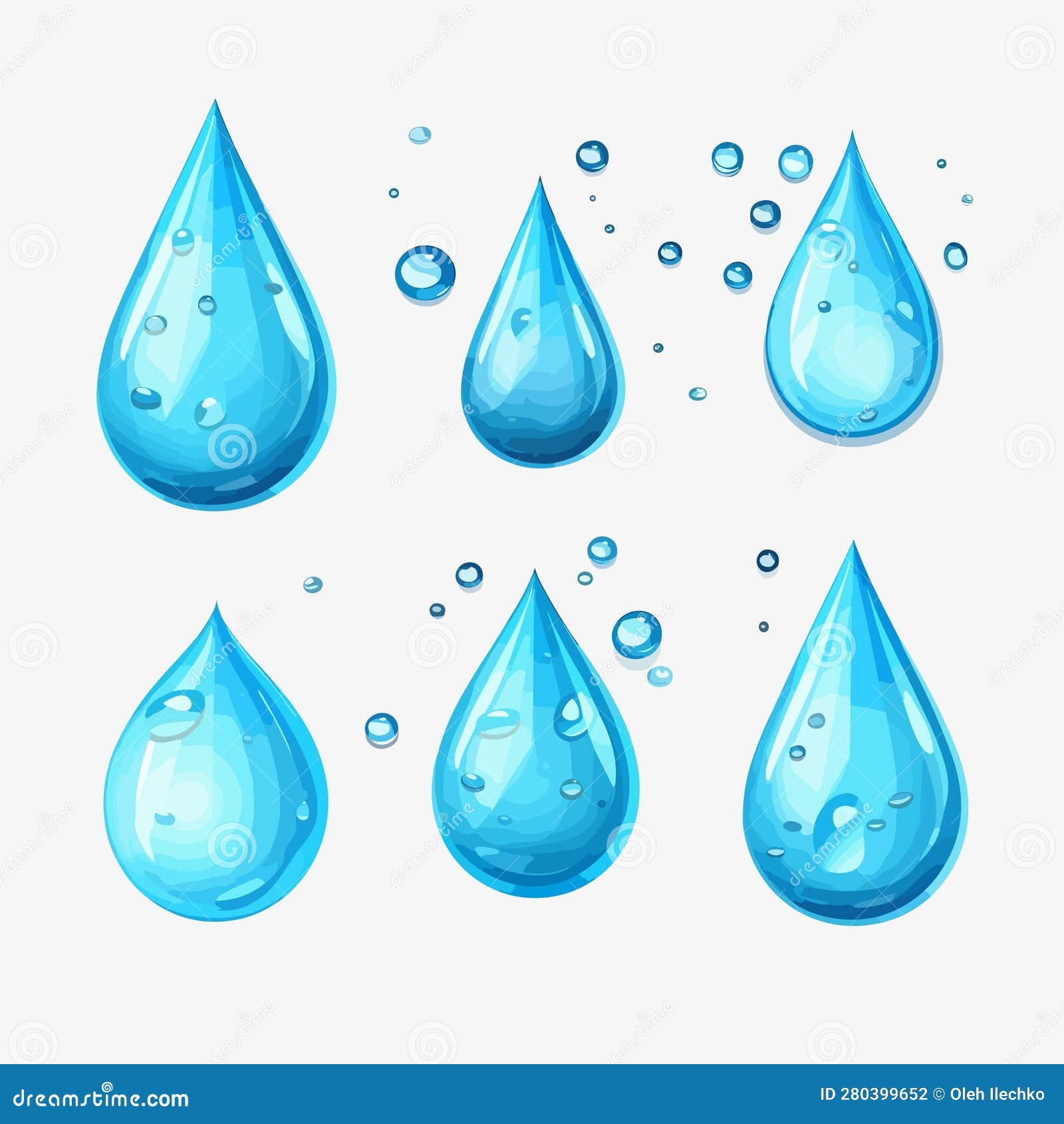 Water Droplets Set Vector Isolated on White Stock Vector - Illustration ...