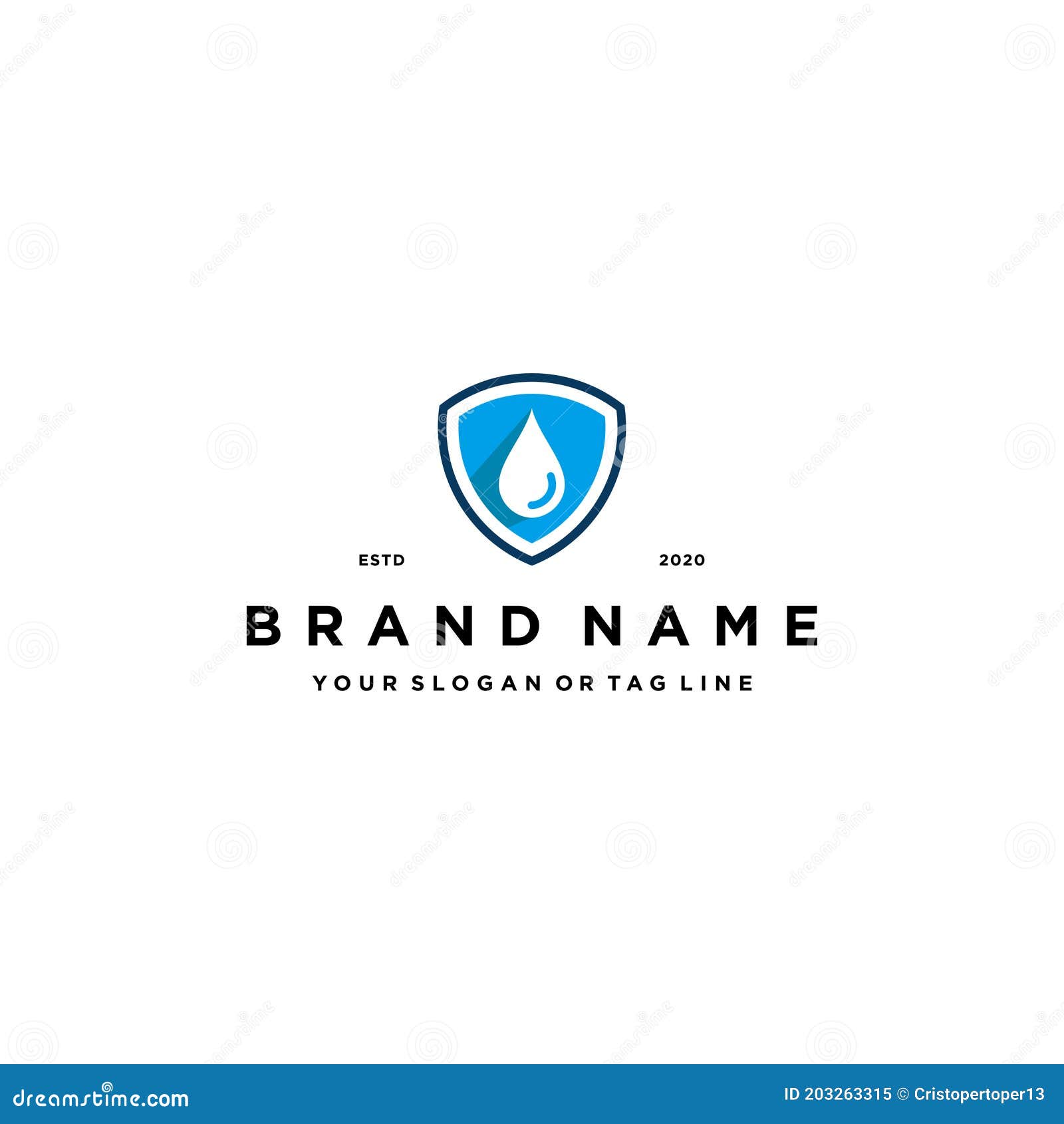 Water Droplets Shield Logo Design Vector Stock Vector - Illustration of ...