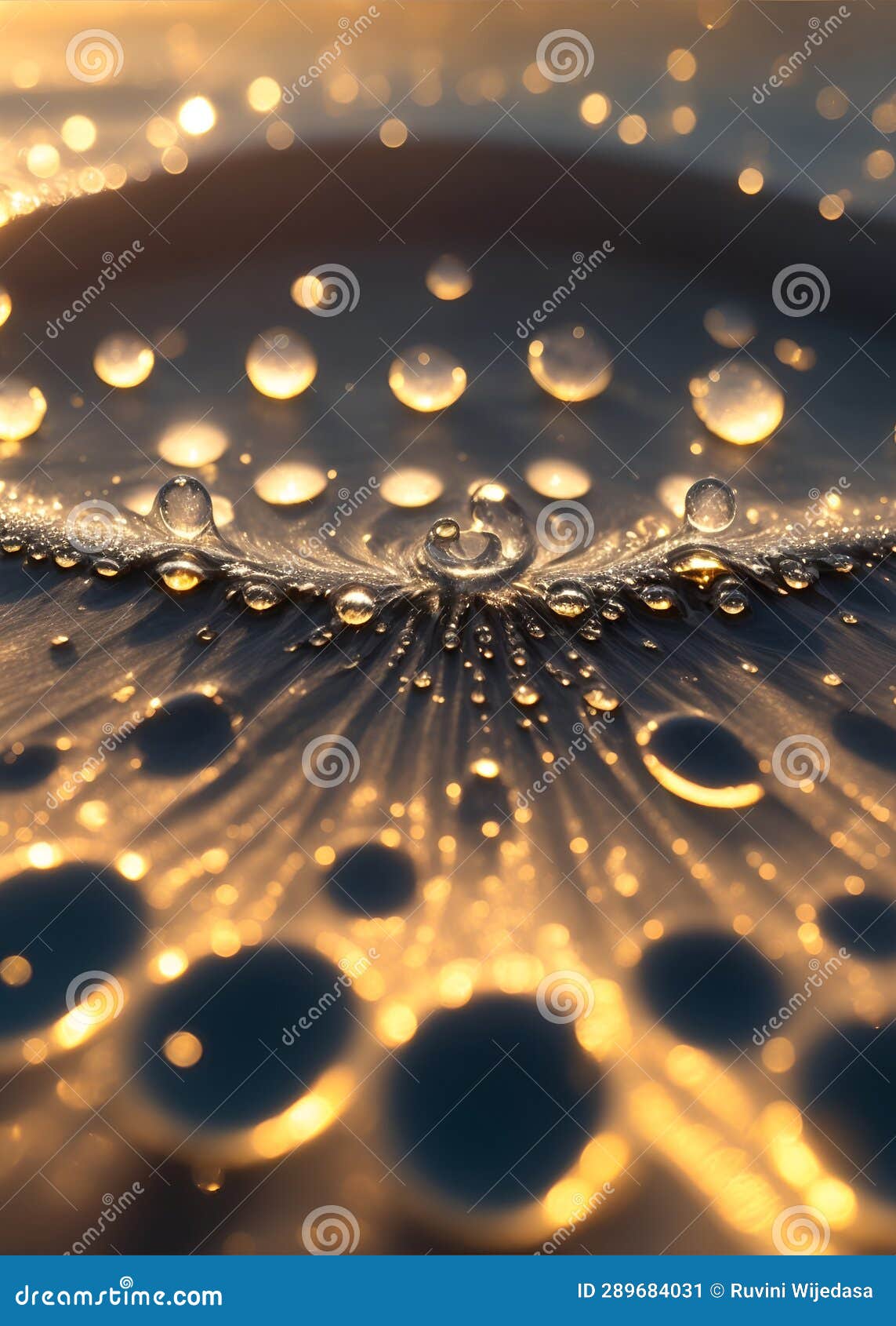Water Droplets Shimmering in the Sun Stock Illustration - Illustration ...