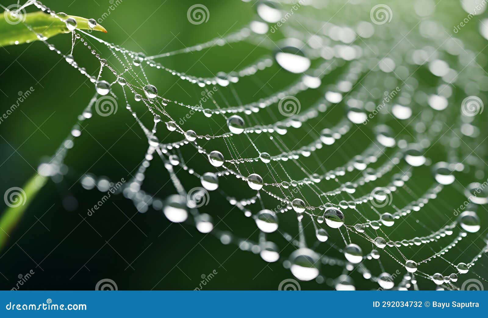 Water Droplets on Spider Web, Generative Ai Stock Illustration ...