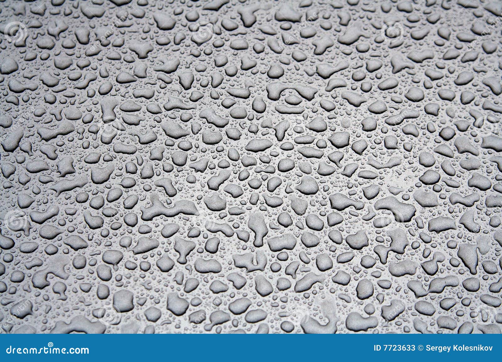 Water Droplets on a Steel Surface Stock Image - Image of abstract ...