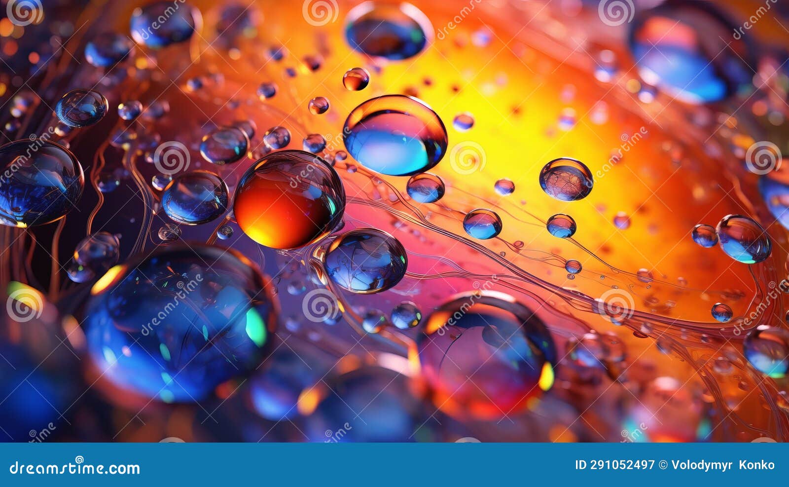 Water Droplets on a Vibrant Surface Stock Image - Image of beauty ...