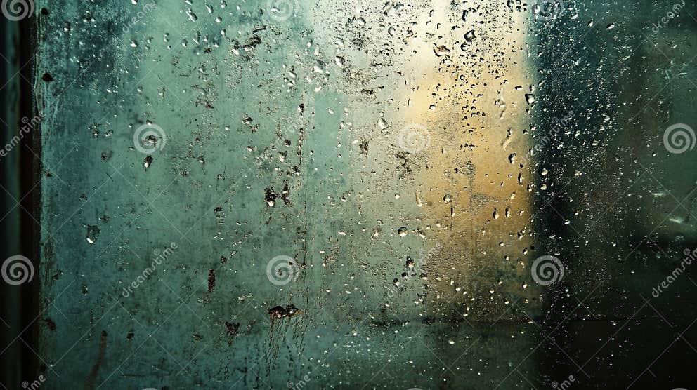 Water Droplets on a Window Pane with a Blurry Background Stock ...