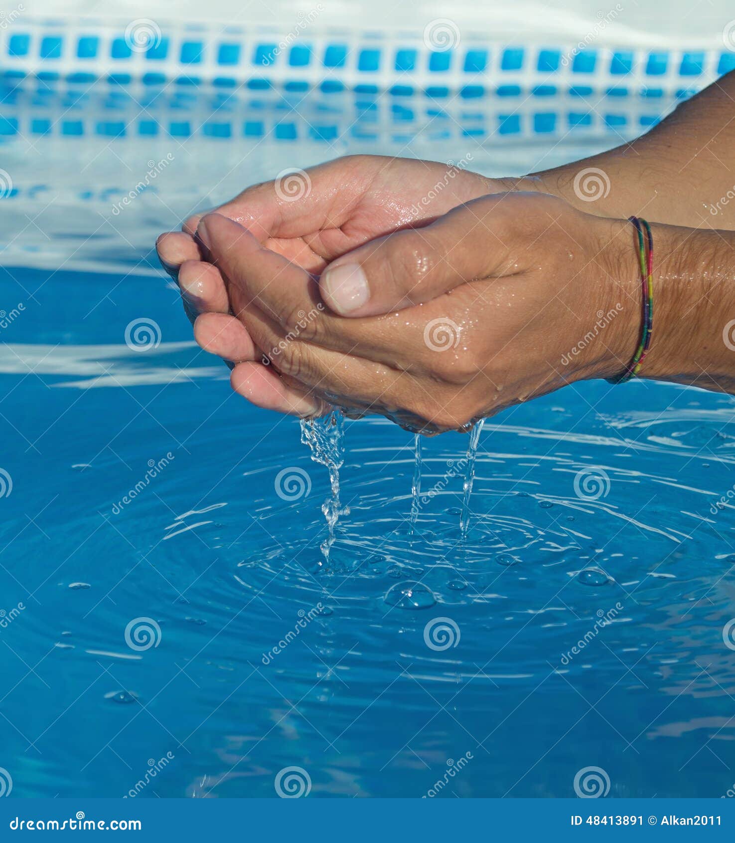 Water Dropping from Man Hands Stock Image - Image of pool, drop: 48413891