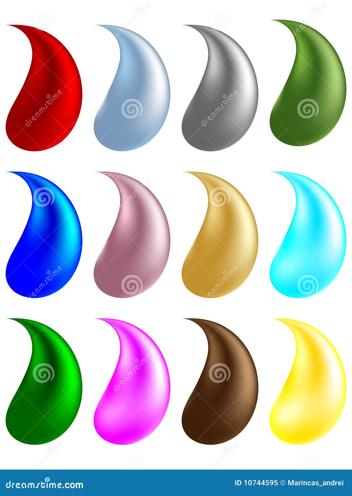 Water drops stock vector. Illustration of gradient, color - 10744595