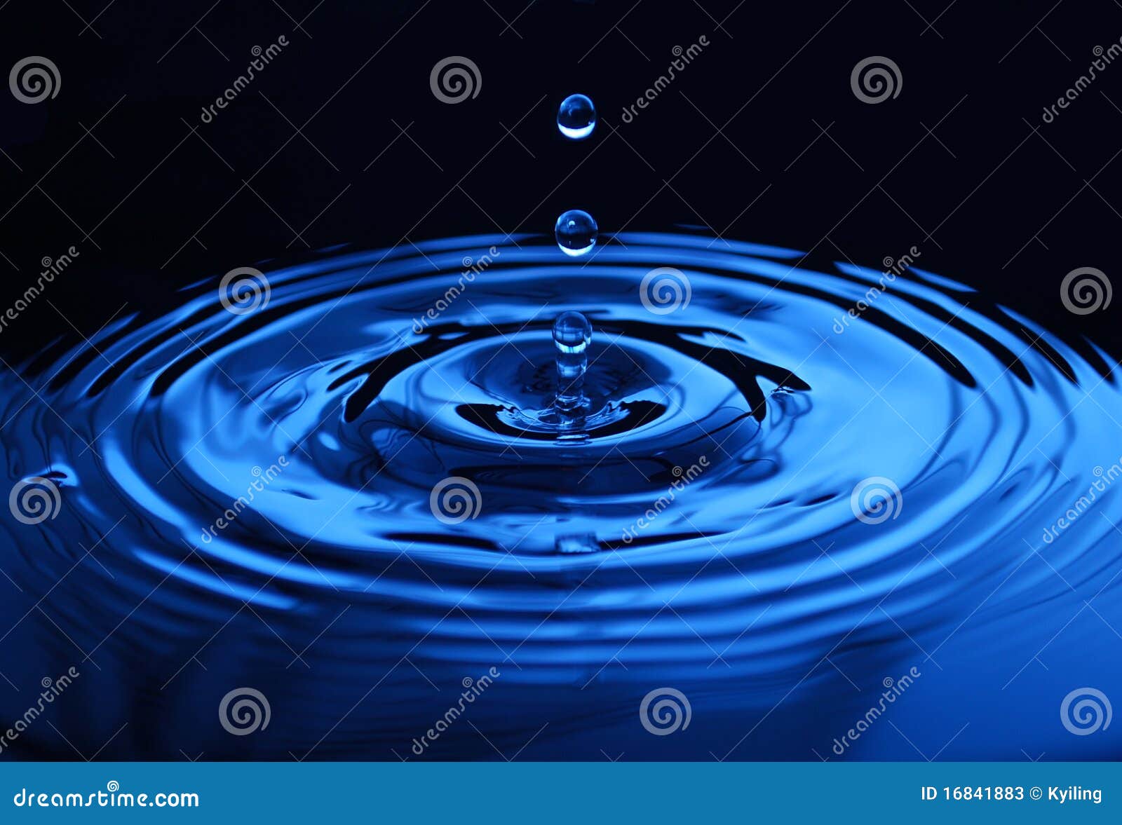 Water drops stock image. Image of blue, detail, impact - 16841883