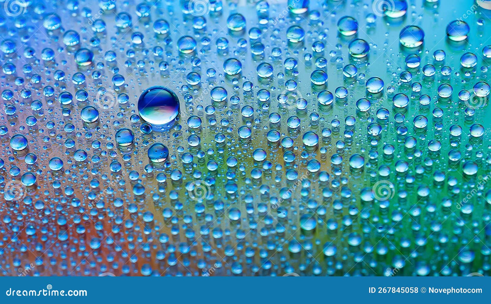 Water Drops. Abstract Gradient Backdrop. Texture of the Drops. Blue ...