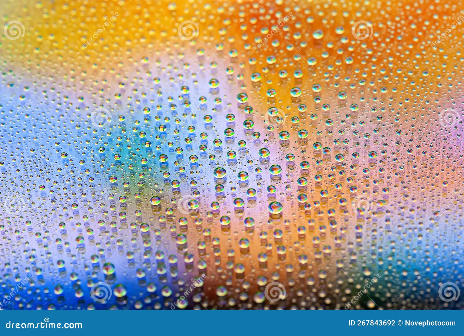 Water Drops. Abstract Gradient Background. Droplet Texture. Multicolor ...