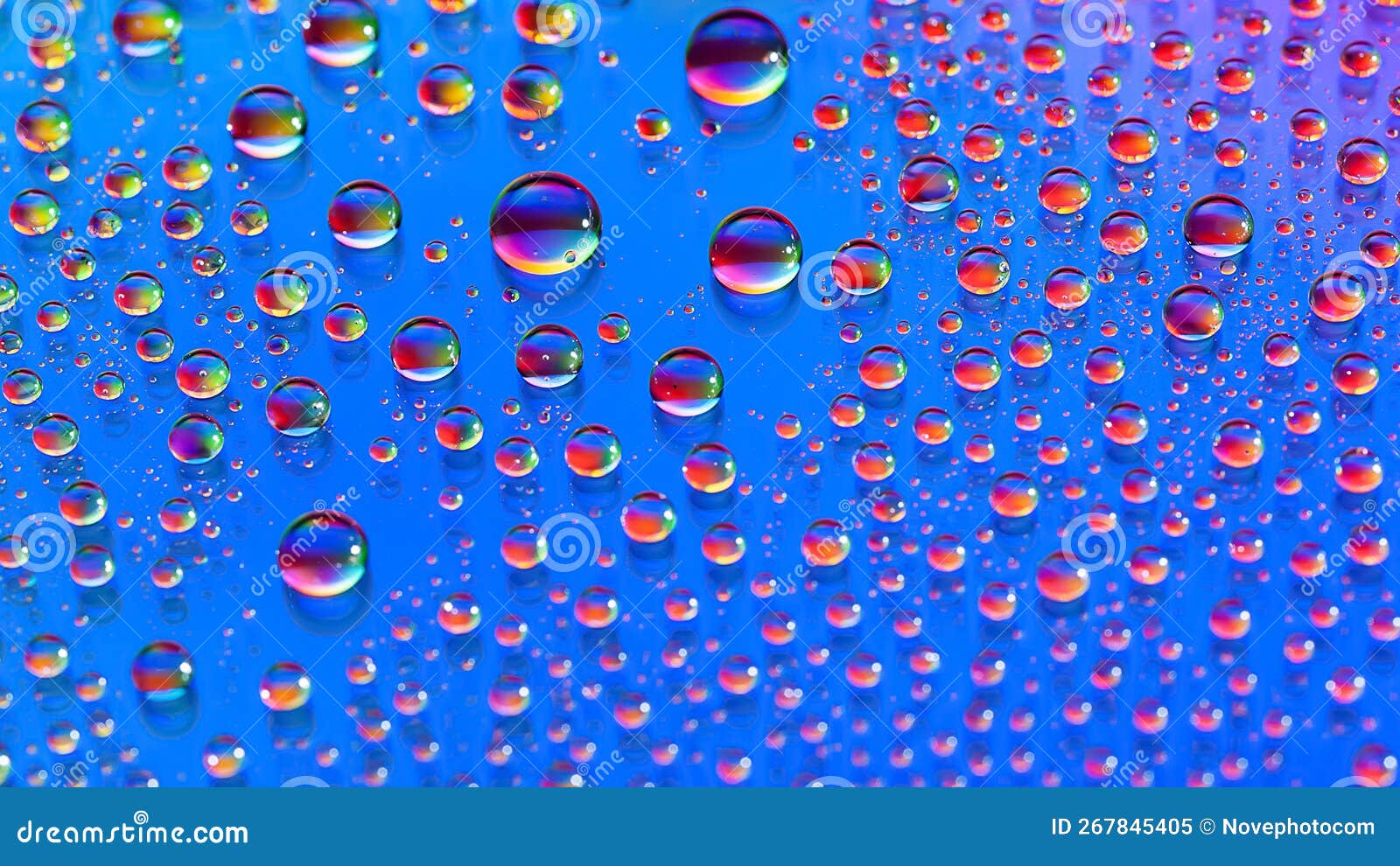 Water Drops. Abstract Gradient Background. Droplet Texture. Rainbow ...