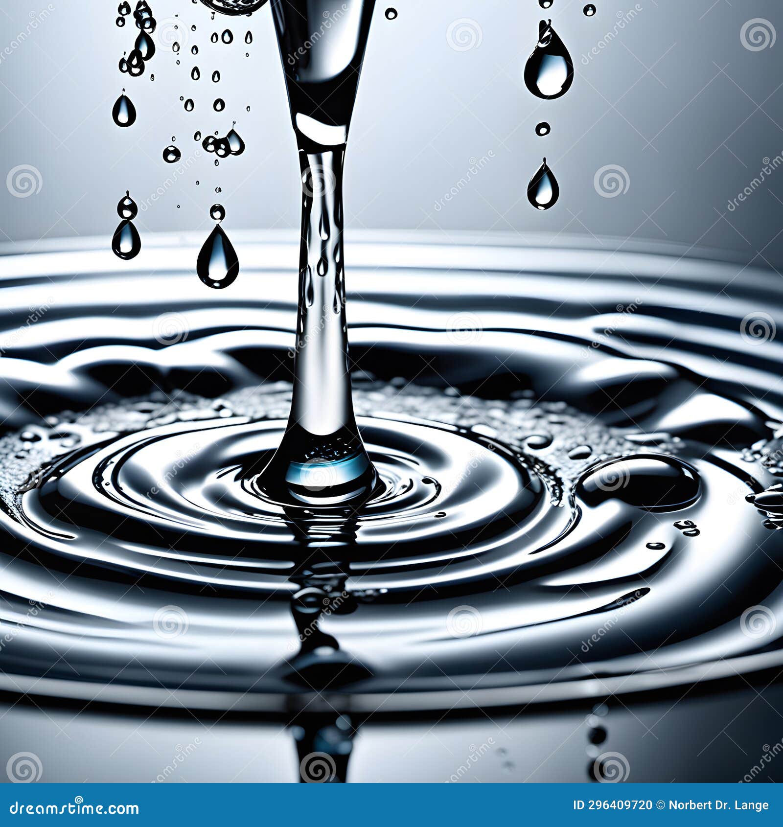 Water drops, AI-Generatet stock photo. Image of liquid - 296409720