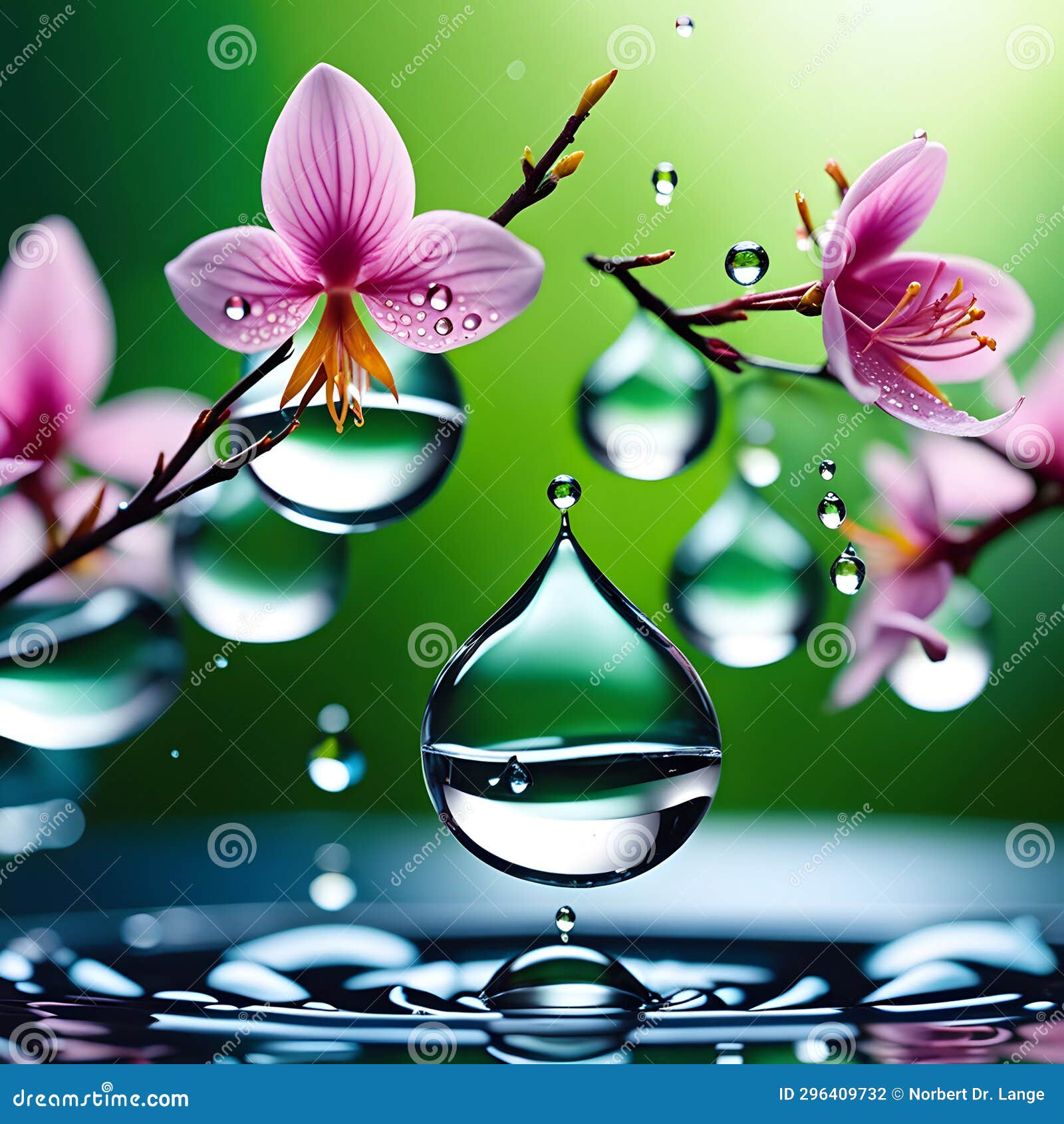 Water drops, AI-Generatet stock photo. Image of waves - 296409732