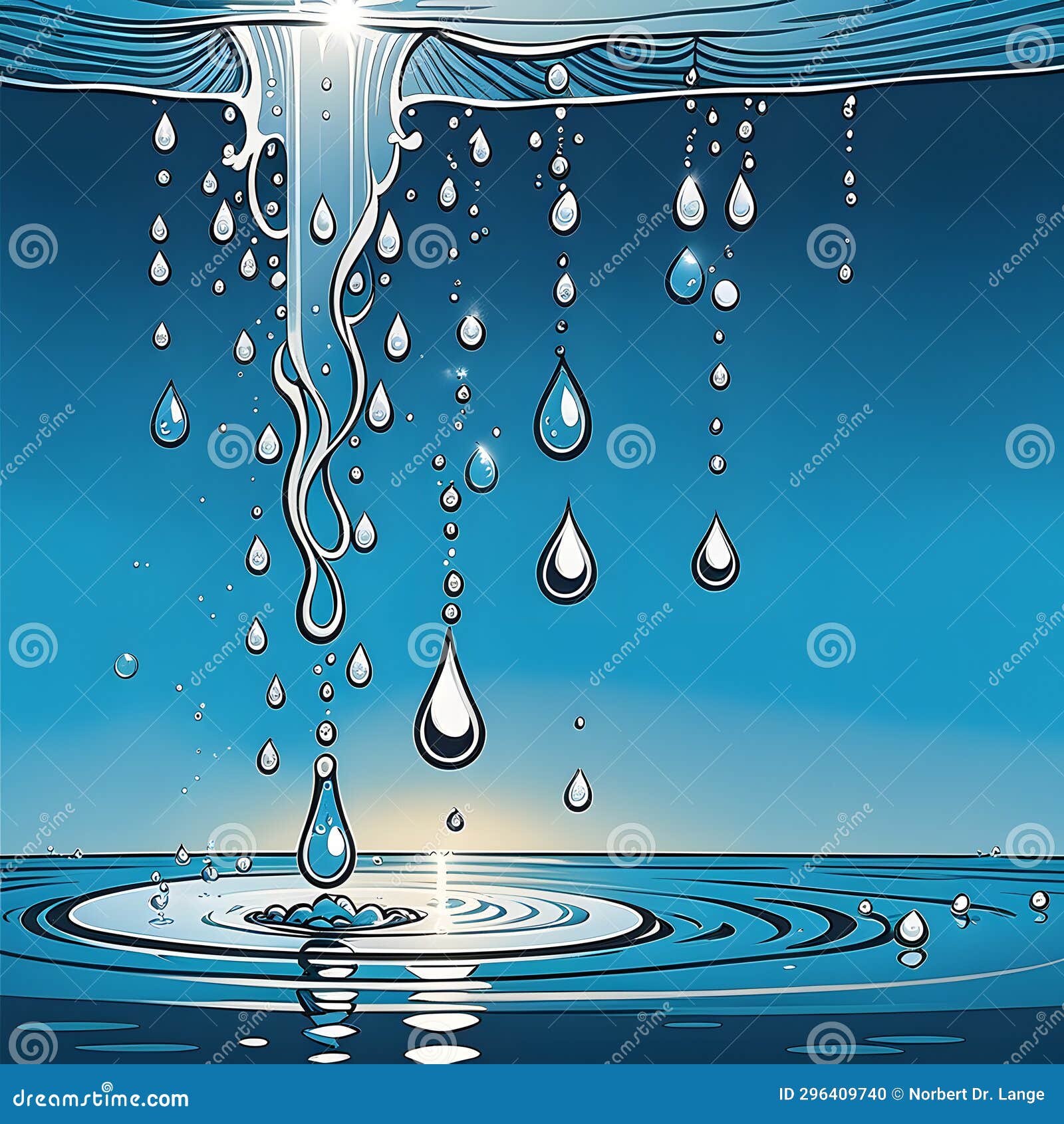 Water drops, AI-Generatet stock photo. Image of refresh - 296409740