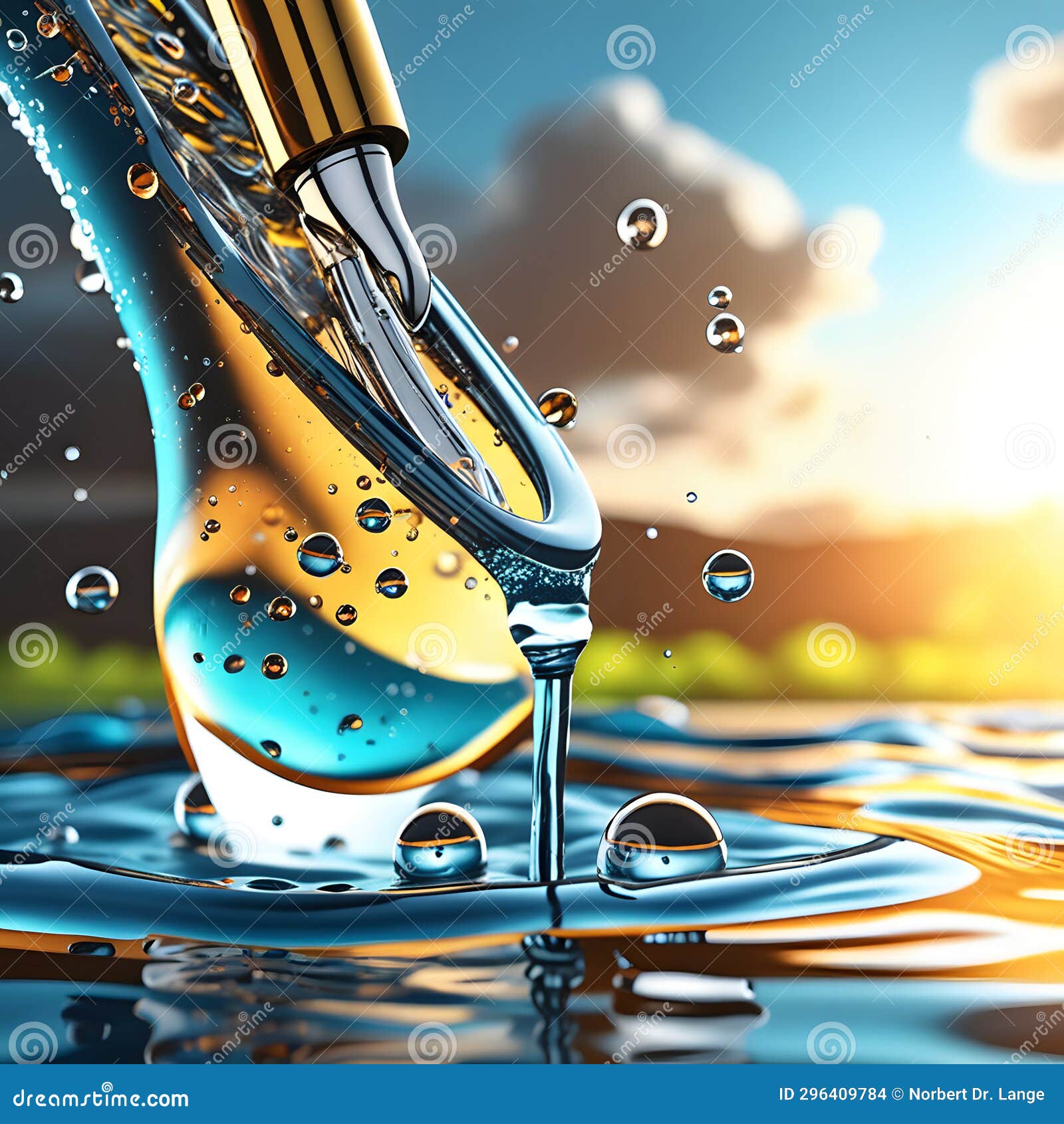 Water drops, AI-Generatet stock illustration. Illustration of ...