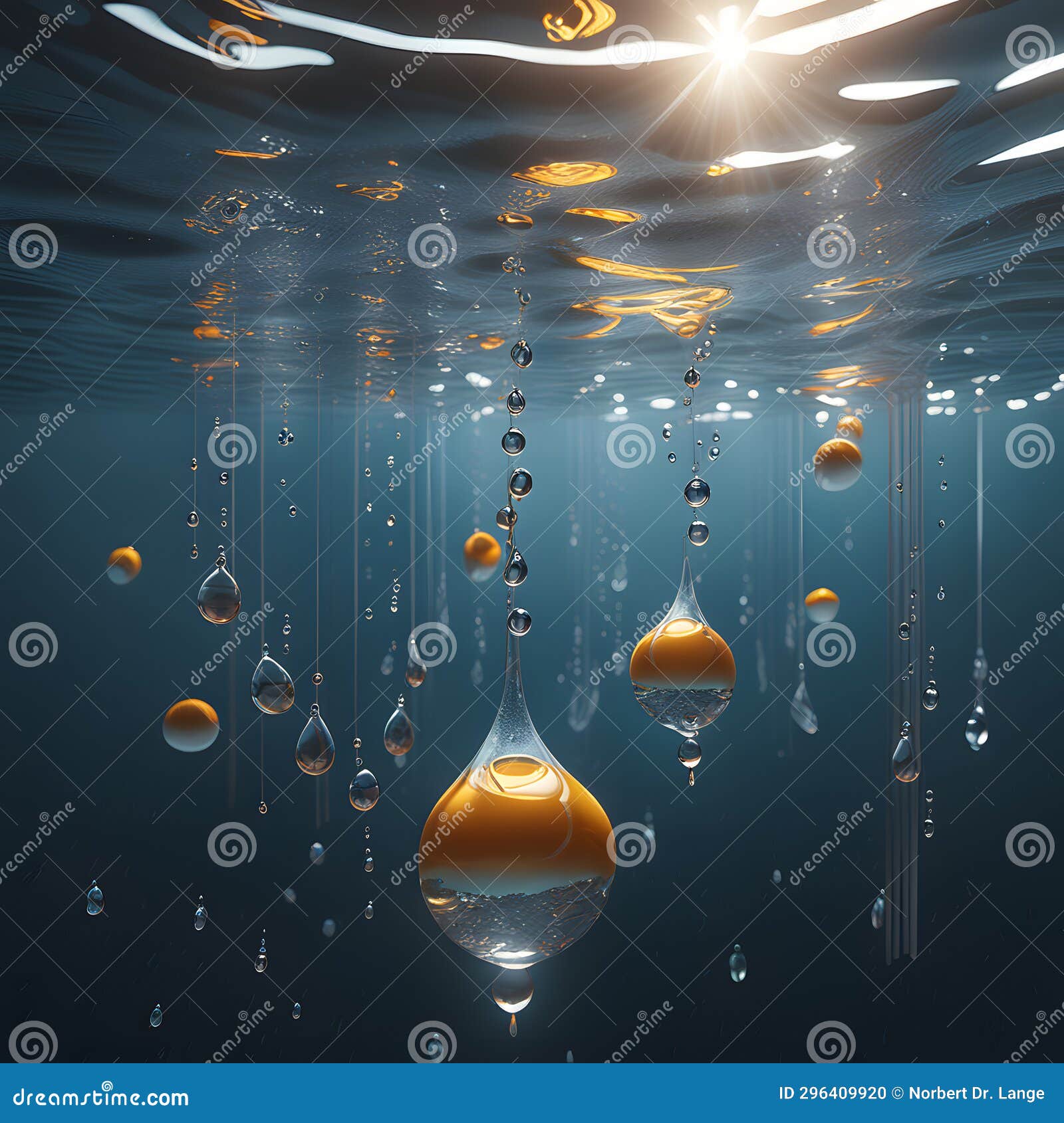Water drops, AI-Generatet stock illustration. Illustration of liquid ...