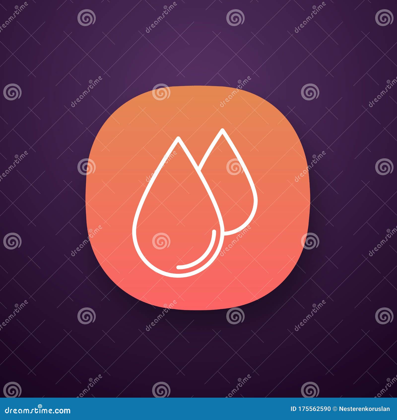 Water drops app icon stock vector. Illustration of isolated - 175562590