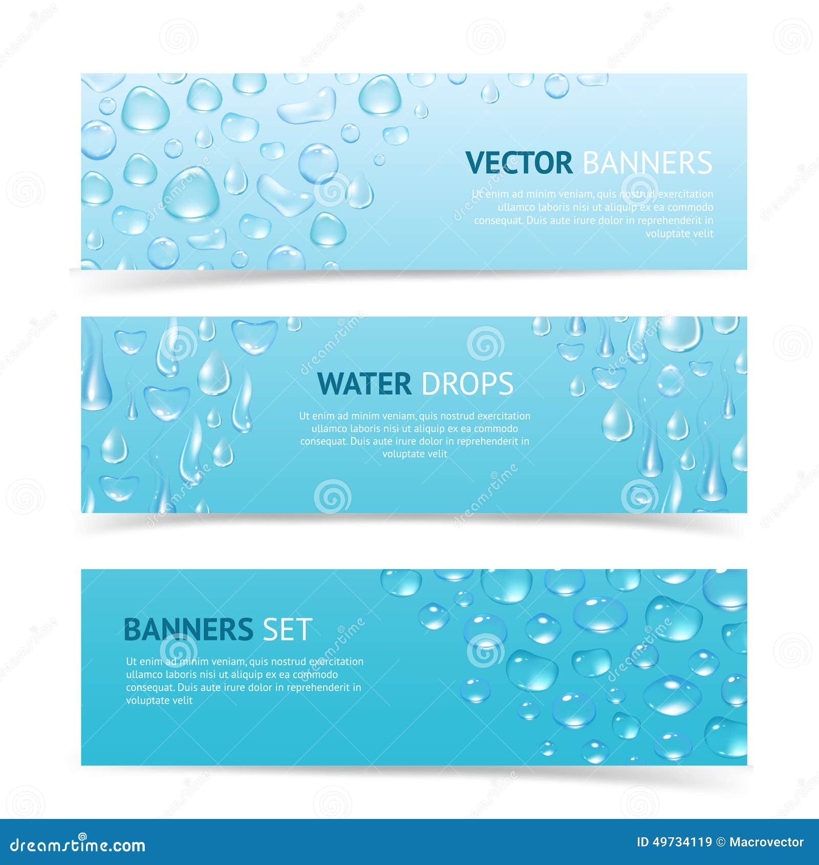 Water Drops Banners stock vector. Illustration of element - 49734119