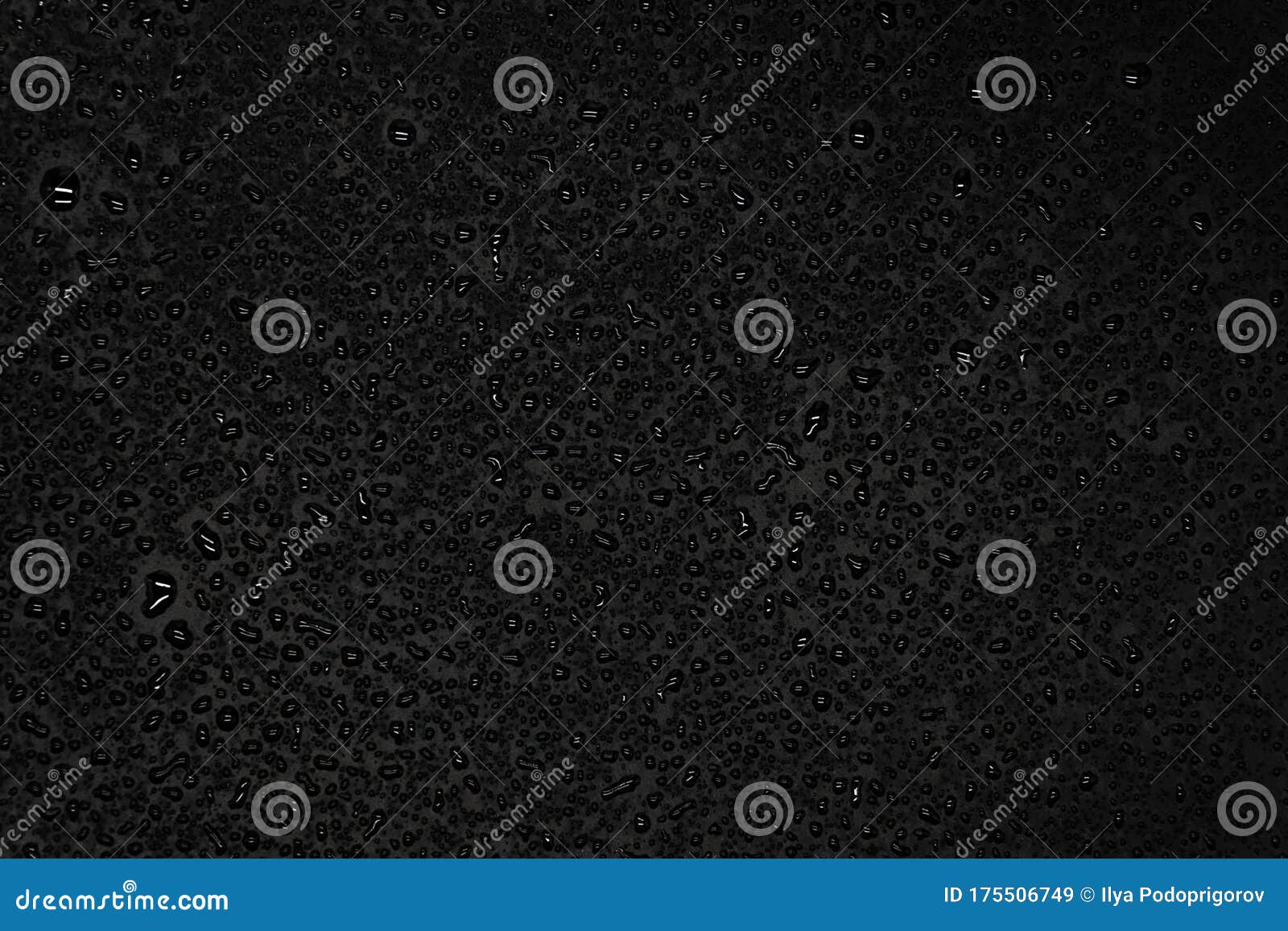 Water Drops on a Black Background, Closeup Texture Stock Image - Image ...