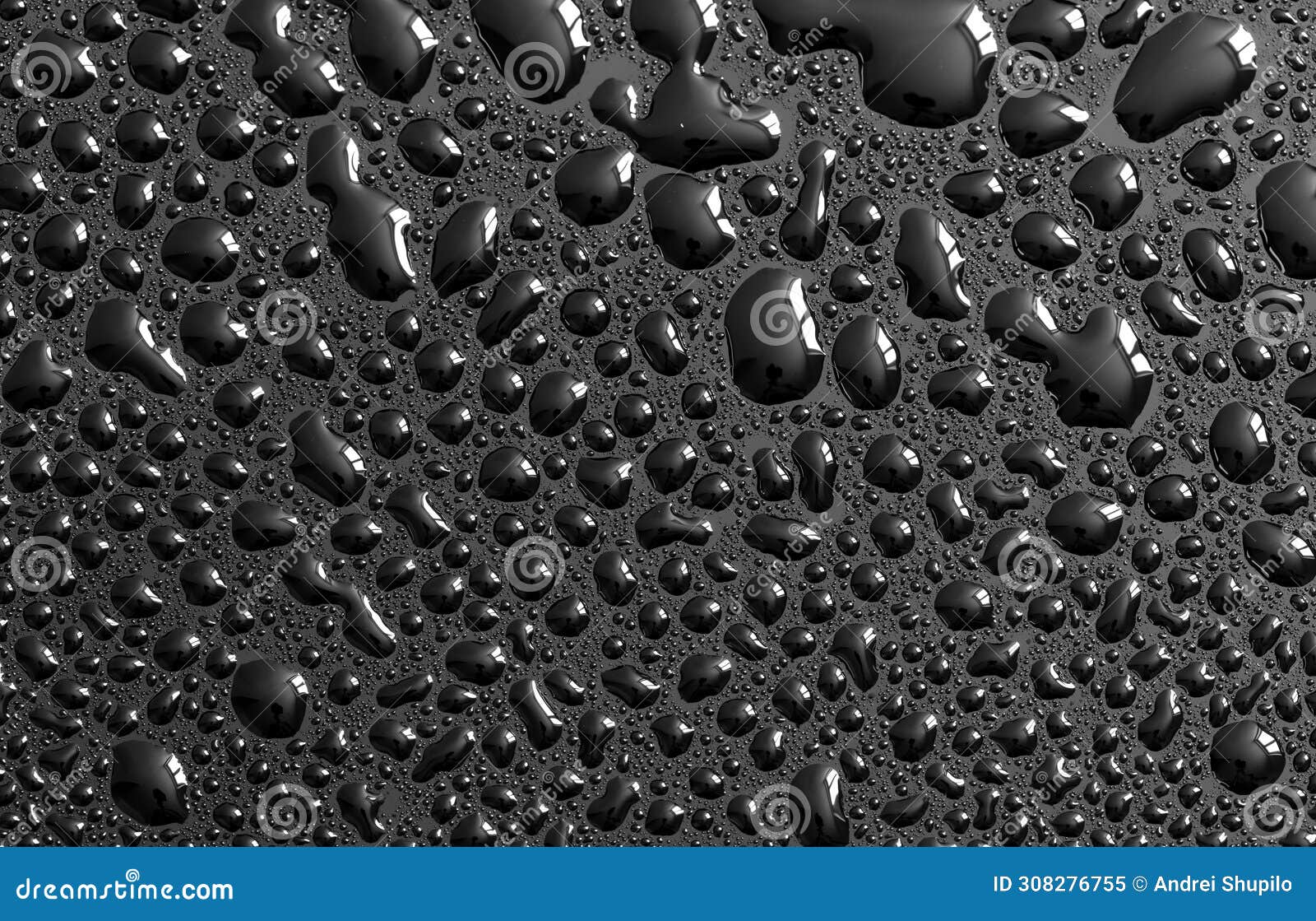 Water Drops on a Black Background. Texture Stock Image - Image of ...