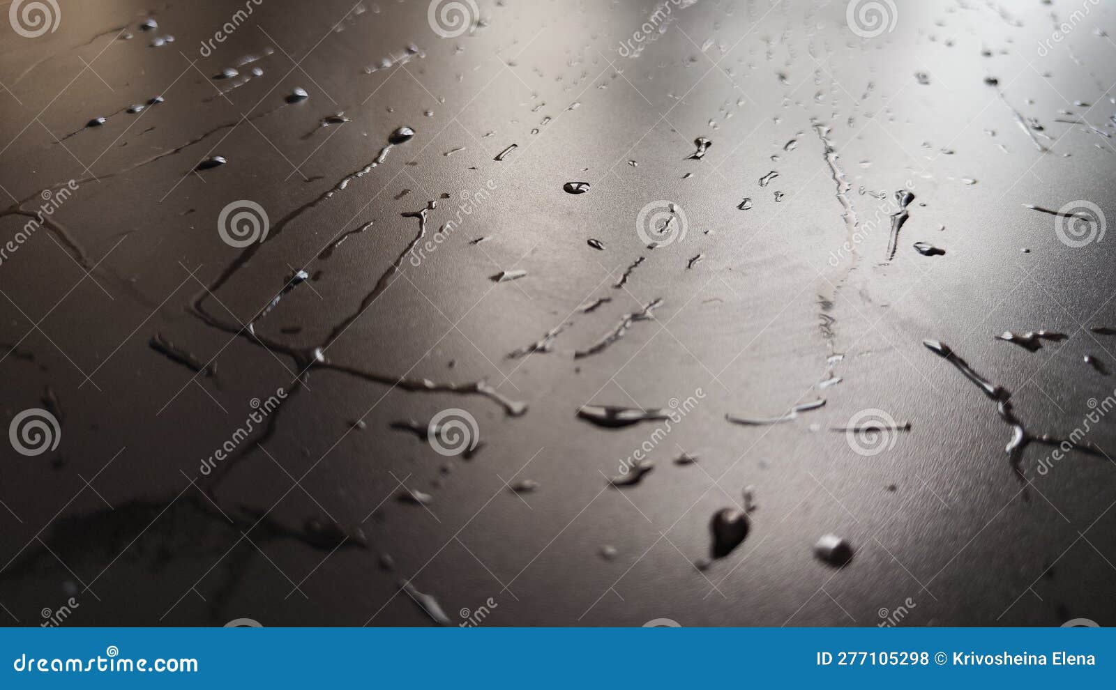 Water Drops on a Black Plastic. Surface with Wet Background. Abstract ...