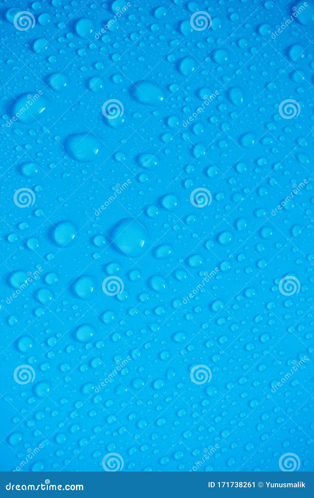 Water Drops on Blue Background. Stock Image - Image of aqua, relaxation ...