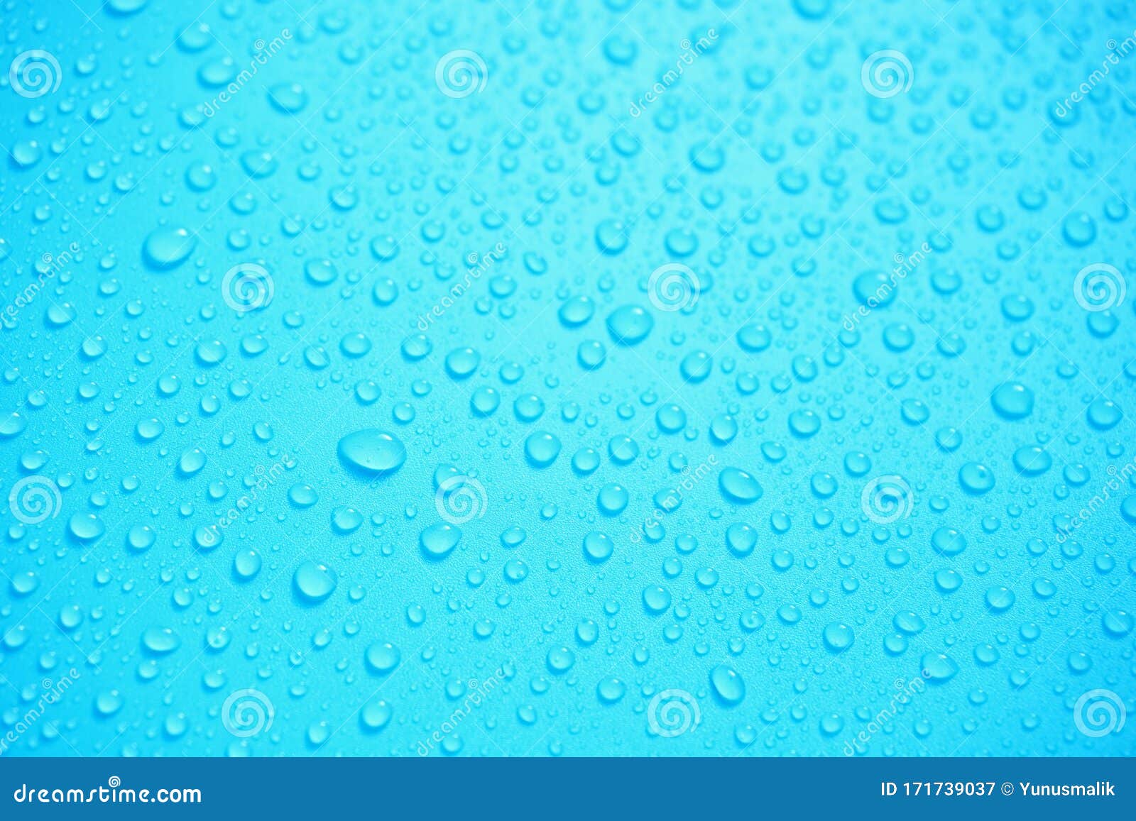 Water Drops on Blue Background. Stock Image - Image of background ...