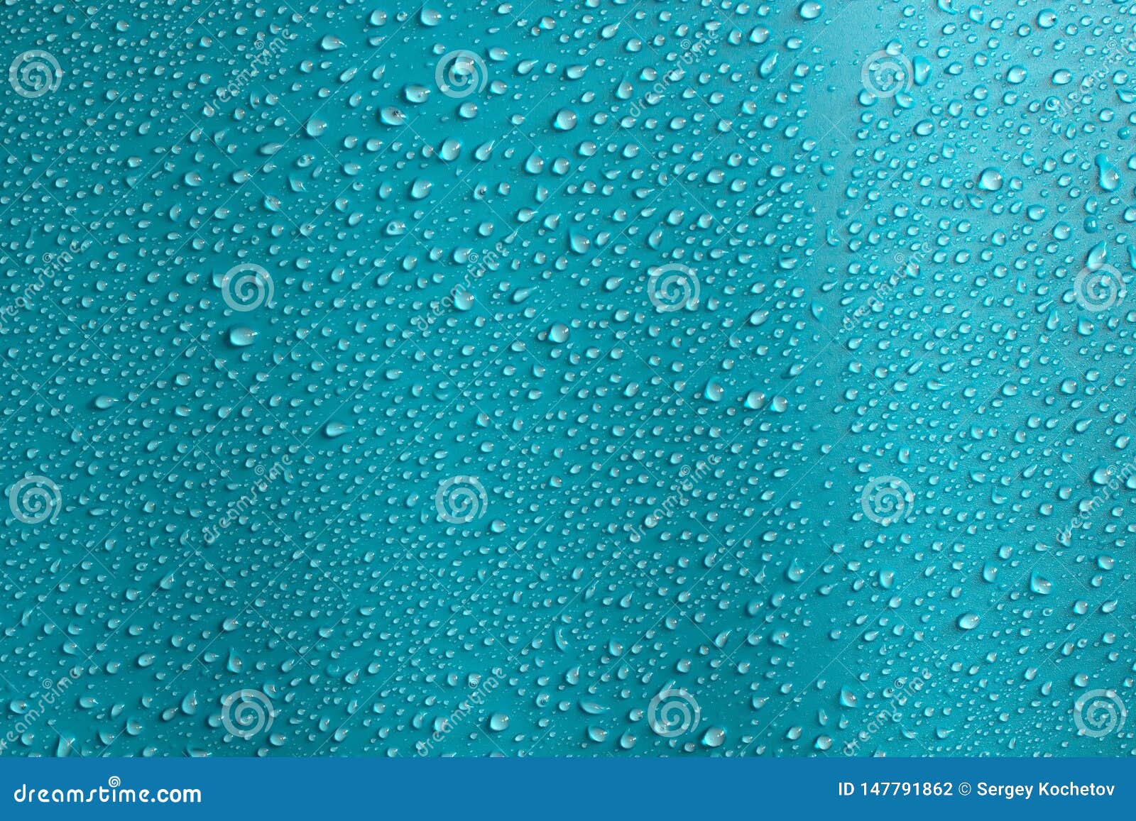 Water Drops on Blue Background. Abstarct Blue Wet Texture. Stock Photo ...