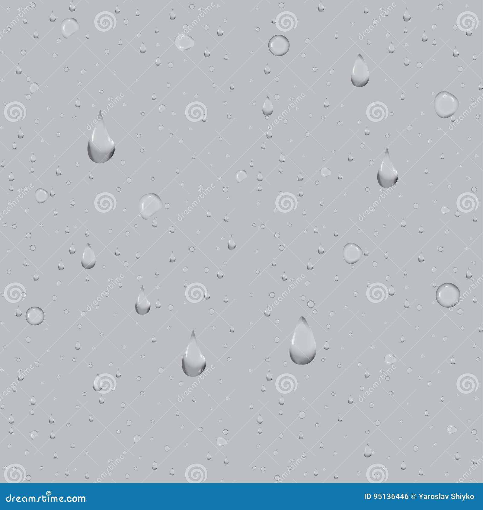 Water Drops On A Blue Background. Clean Drop Condensation Illustration ...