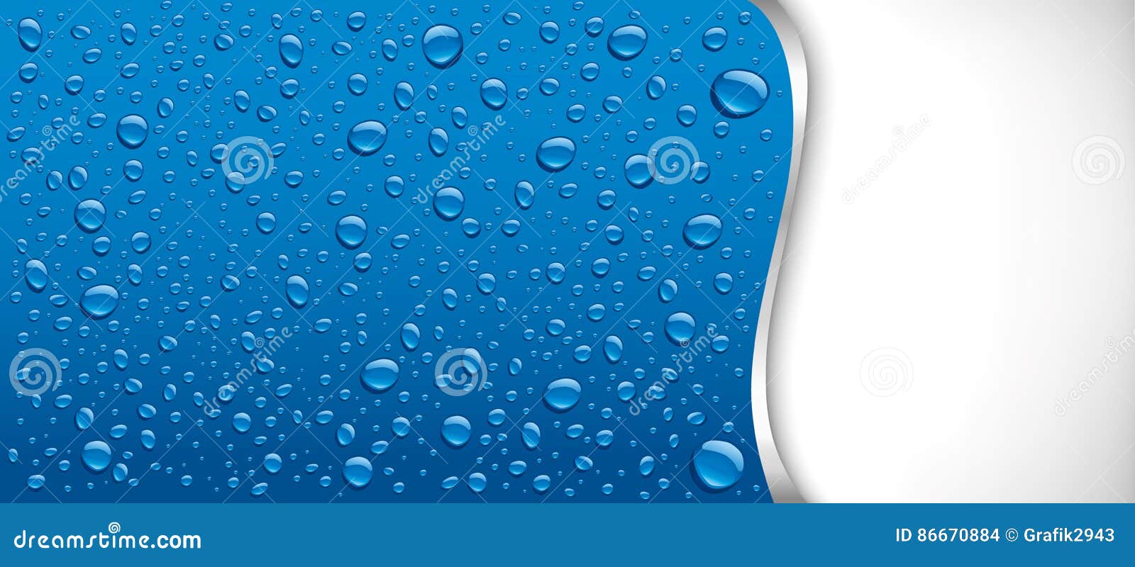 Water Drops on Blue Background with Place for Text Stock Photo - Image ...