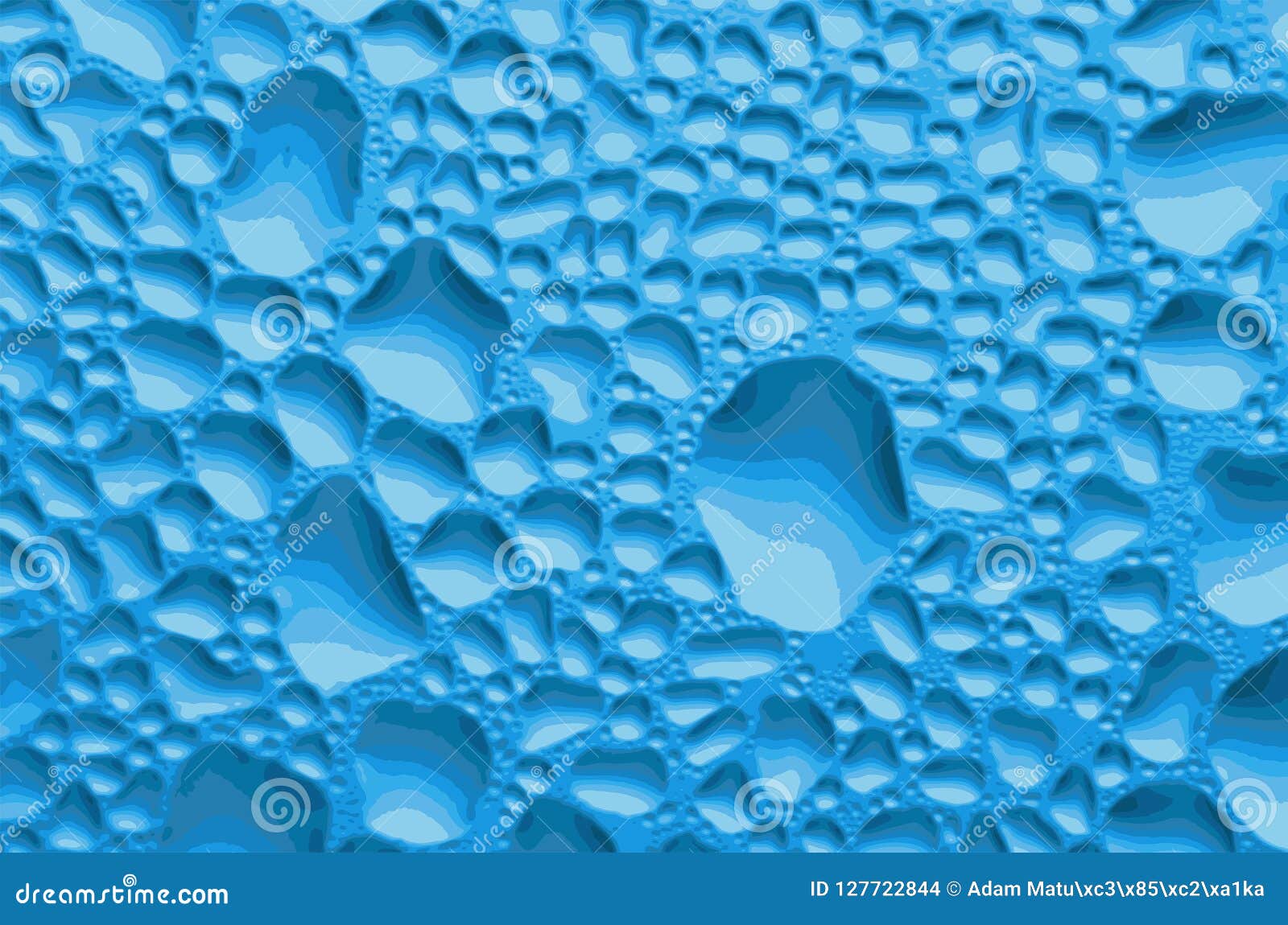 Water drops in blue color stock vector. Illustration of droplet - 127722844